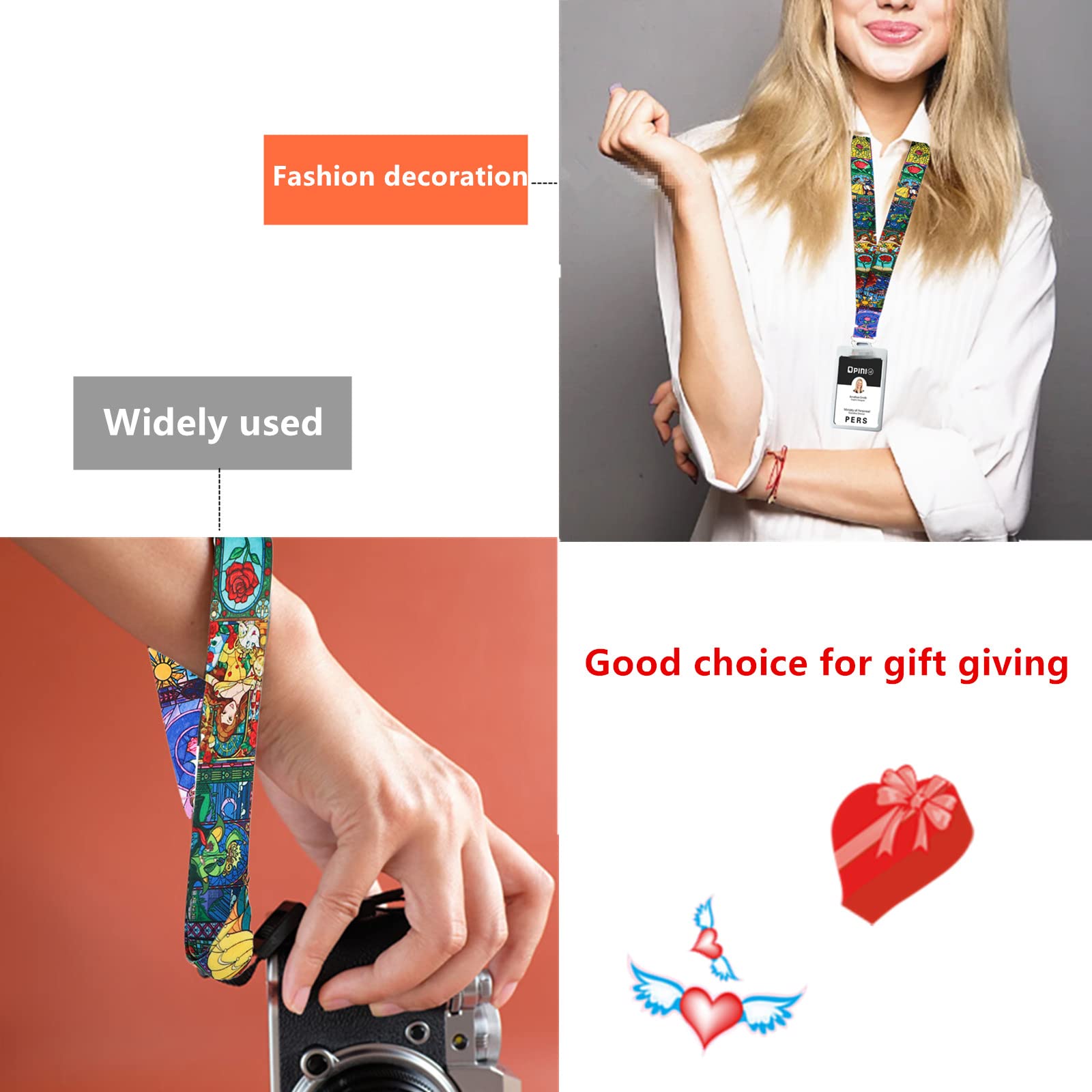 RHXWFDG Cartoon Cute Anime Lanyard Keychain, ID Badges Lanyard, Key Lanyard for ID Card Holder, Cell Phone Case (1)