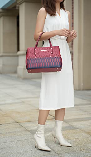 MKF Collection Tote Handbag for Women - Top-Handle Color Block Vegan Leather Purse
