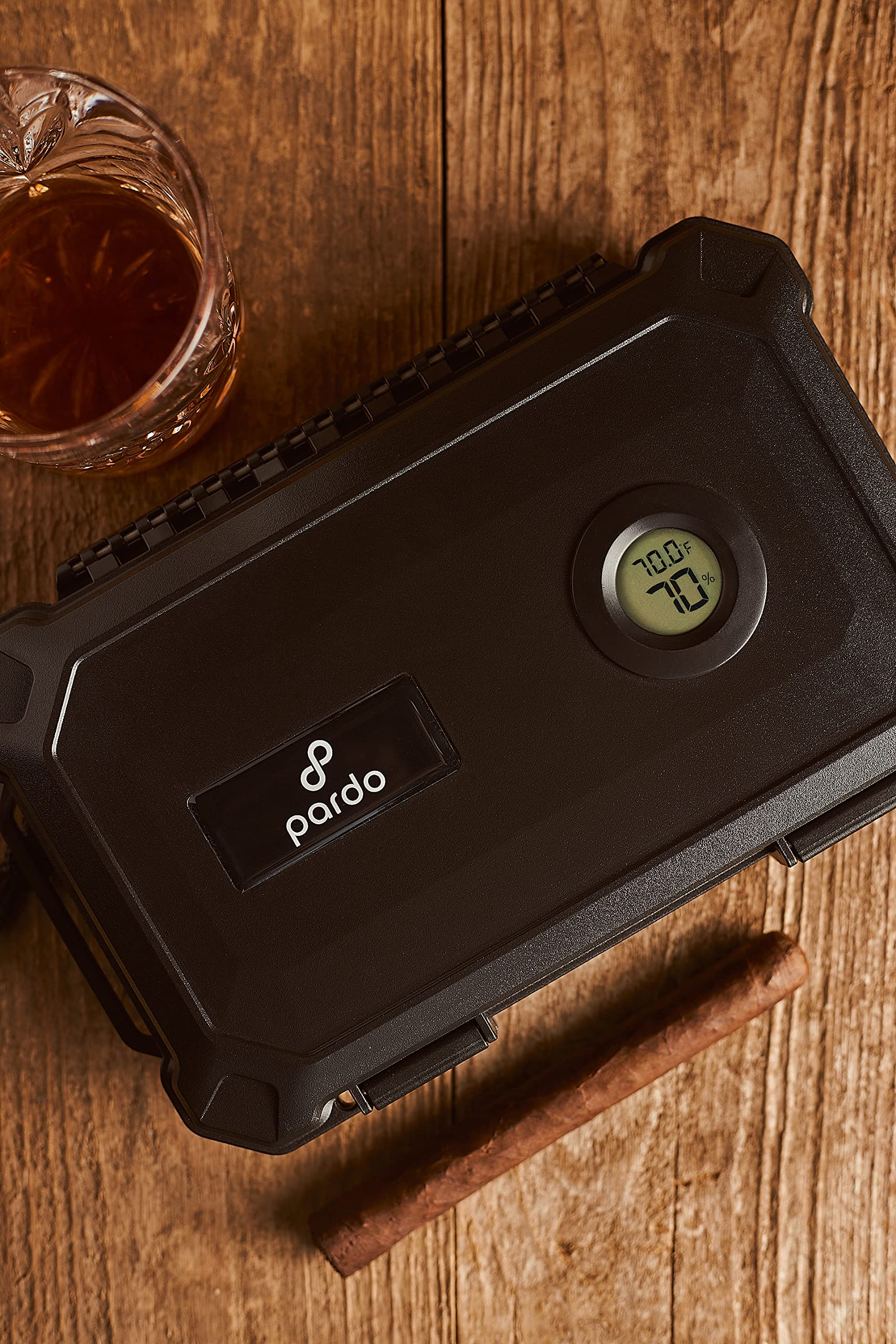 Pardo Cigar Humidors with Humidor Hygrometer - Holds up to 5 Cigars - Airtight, Waterproof, Sturdy & Durable Travel Humidor Cigar Box - Cigar Case & Cigar Boxes Ideal as Gifts for Men