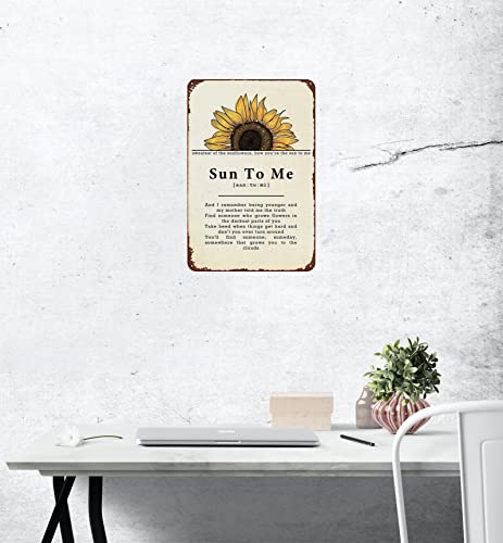 Charcasus Metal Tin Sign Zach Sun To Me Lyrics Bryan Wall Art Prints Retro Look Decoration Poster Home Room Bar Pub Decor 8x12 Inch
