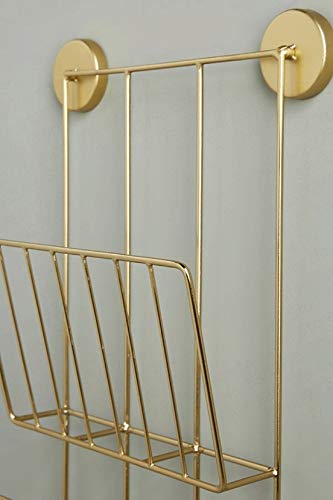 EYHLKM Simple Thread Feeling Nordic Wrought Iron Living Room Wall Storage Rack Easy Storage Wall Bookshelf Books and Newspapers Magazin
