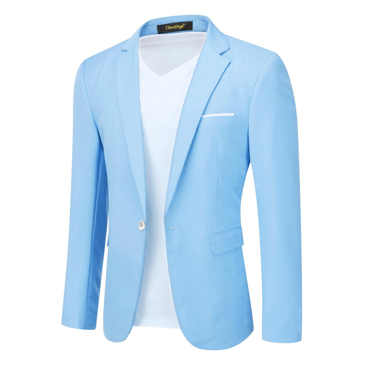 Men's Suit Jacket One Button Slim Fit Sport Coat Business Daily Blazer X-Large Light Blue