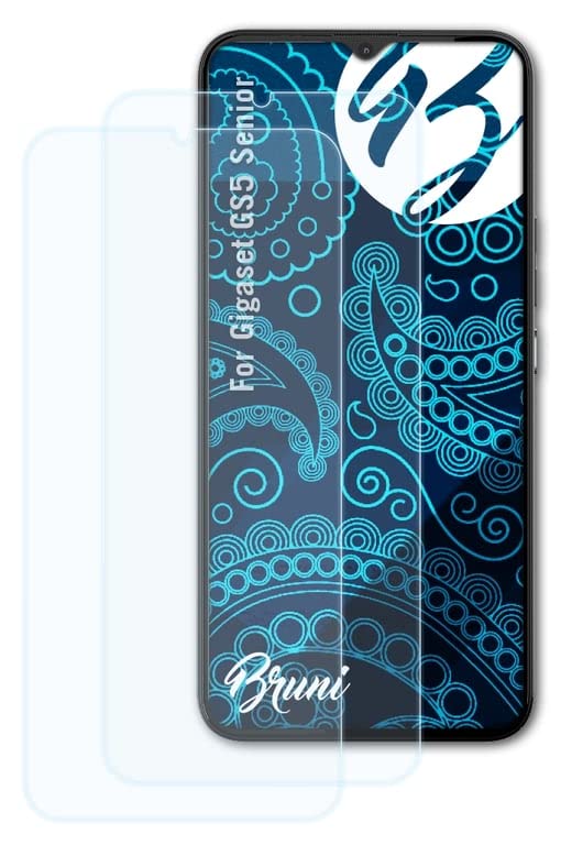 Bruni Screen Protector compatible with Gigaset GS5 Senior Protector Film, crystal clear Protective Film (2X)