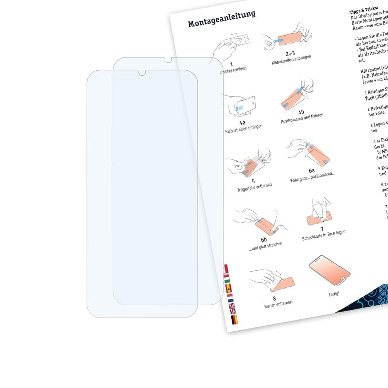 Bruni Screen Protector compatible with Gigaset GS5 Lite Protector Film, crystal clear Protective Film (2X)