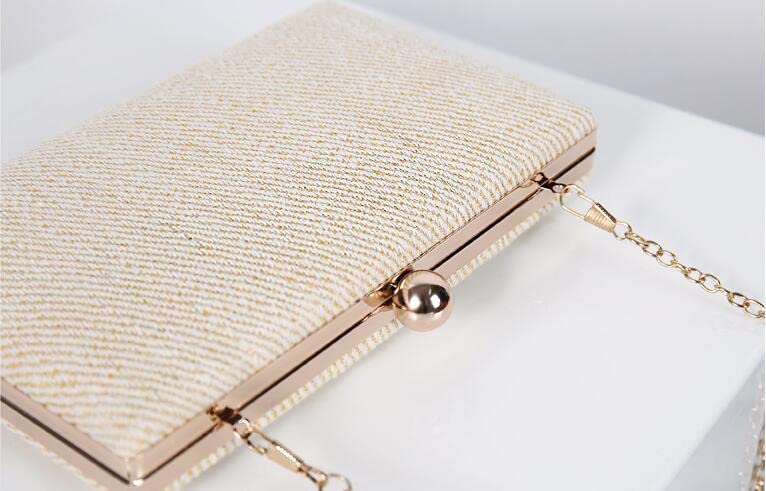 Women Fabric Evening Clutch Bag Bridal Purse for Wedding Prom Night Out(Coral)