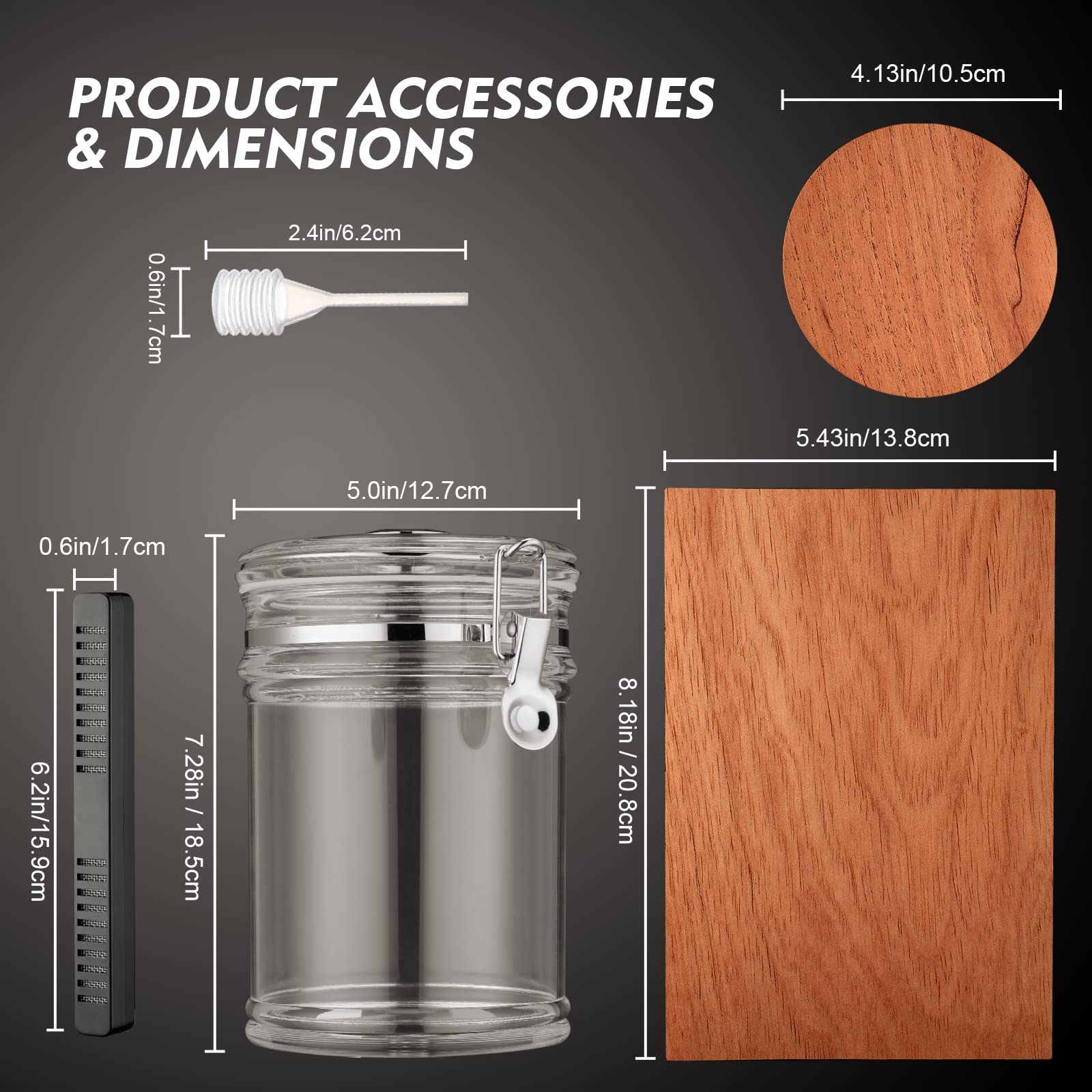 XIFEI Acrylic Humidor Jar with Humidifier and Hygrometer,humidor That can Hold About 18 Cigars (Clear)