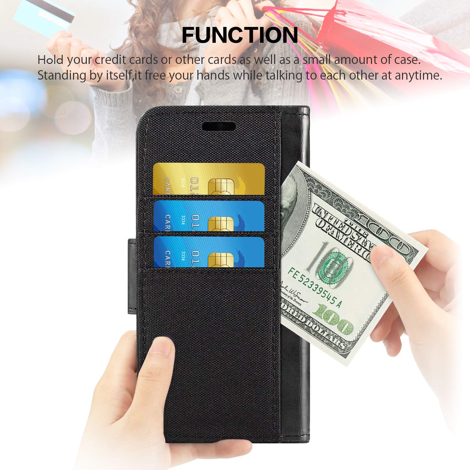 For Gigaset GS5 Case, Oxford Leather Wallet Case with Soft TPU Back Cover Magnet Flip Case for Gigaset GS5 Lite (6.3β)