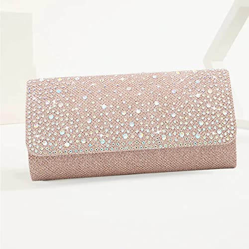 Vnewoka Women'S Hot Diamond Dinner Bag Clutch Bag With Diamond Small Bag With Dress Elegant (Champagne)