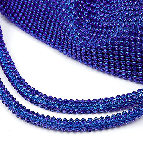miscloder Rhinestone Purses for Women Evening Sparkly Gold Clutch Purse Chic Silver Hobo Bag for Wedding Party Prom (Blue)