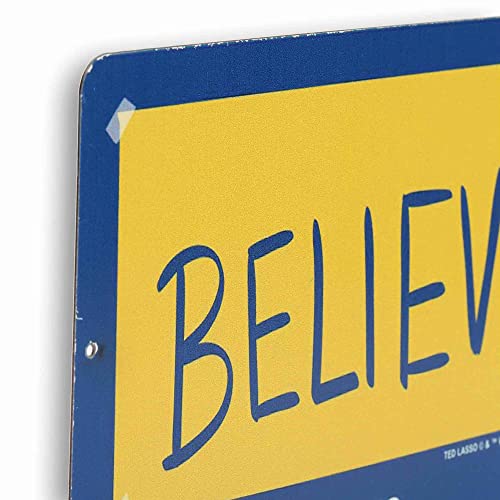 Open Road Brands Ted Lasso Believe Metal Sign - Small Ted Lasso Sign for Man Cave, Office or Bedroom