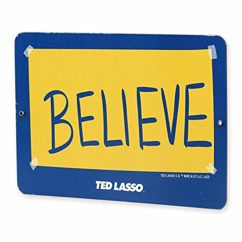 Open Road Brands Ted Lasso Believe Metal Sign - Small Ted Lasso Sign for Man Cave, Office or Bedroom