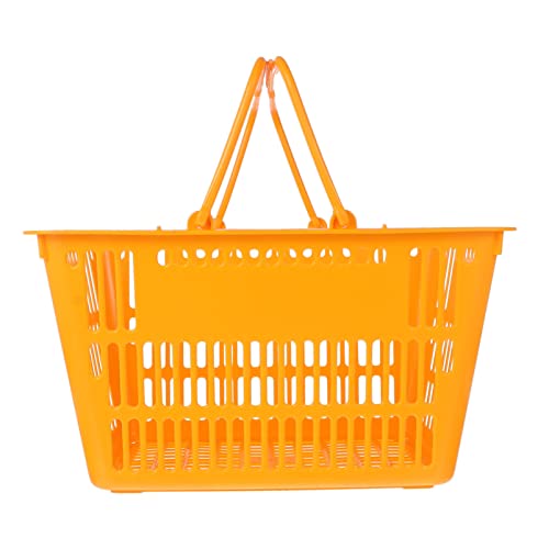 POPETPOP Plastic Shopping Basket with Handle- 16L Portable Handheld Storage Basket Used for Supermarket, Retail, Bookstore