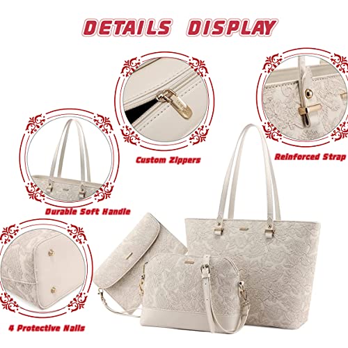 Handbags for Women Shoulder Bags Tote Satchel Hobo 3pcs Purse Set