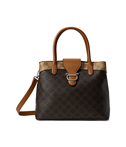 Nine West Lilah Satchel Brown Logo Multi One Size