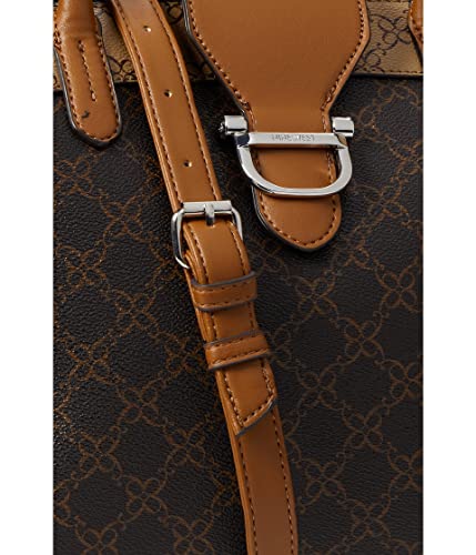 Nine West Lilah Satchel Brown Logo Multi One Size