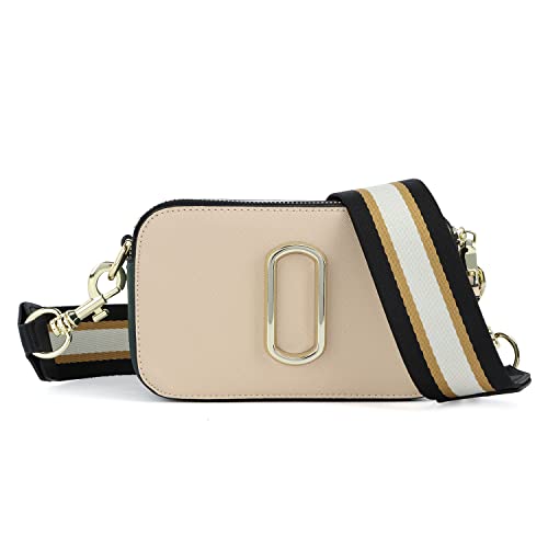 WOG2008 Crossbody Bags for Women Trendy PU Leather Small Camera Bag Purses Designer Shoulder Handbags with Wide Straps