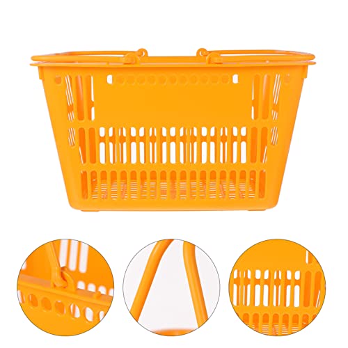 POPETPOP Plastic Shopping Basket with Handle- 16L Portable Handheld Storage Basket Used for Supermarket, Retail, Bookstore