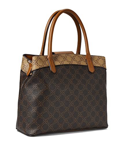 Nine West Lilah Satchel Brown Logo Multi One Size