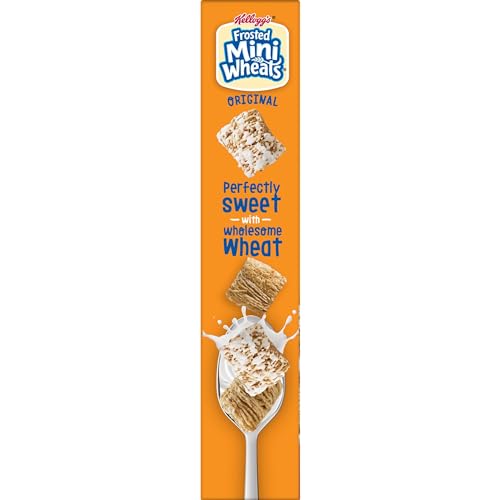 Kellogg's Frosted Mini-Wheats Cold Breakfast Cereal, High-Fiber, Whole Grain, Original, 18oz Box (1 Box)