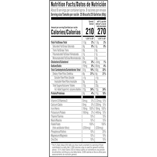 Kellogg's Frosted Mini-Wheats Cold Breakfast Cereal, High-Fiber, Whole Grain, Original, 18oz Box (1 Box)
