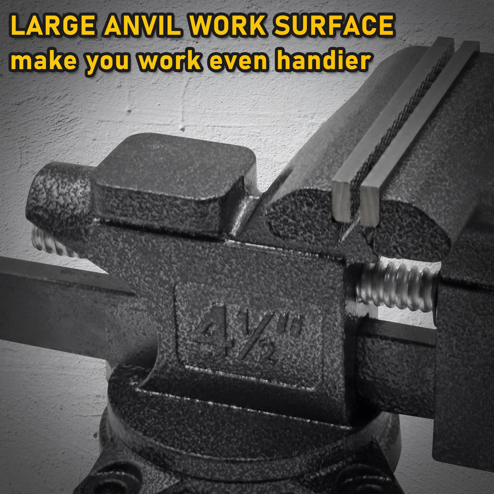 Bench Vise, 4-1/2" Heavy Duty Bench Vice, Vice for Workbench - Multi-jaw with Swivel Base - Table Vise with Anvil, Forged Steel Bench Pipe Home Vise for Woodworking,Home Workshop and DIY Jobs