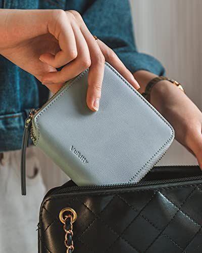 Vulkitty Women Leather Wallet RFID Blocking Bifold Slim Coin Purse Credit Card Holder with Zipper Pocket Case