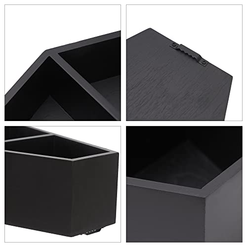 Ytlandy Coffin Bookshelf Halloween Gothic Room Decor Floating Shelves Witchy Crystal Shelf Black Floating Wooden Shelf for Wall or Table Top Coffin Tray Halloween Creepy Goth Home Decor