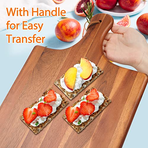 HOMEXCEL Acacia Wood Cutting Board for Kitchen,Cutting Board with Handle,Chopping Board 17"X11"for Meat, Cheese, Bread, Vegetables,Fruits and More
