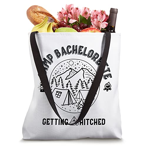 Camp Bachelorette Getting Hitched Bride Party Matching Gift Tote Bag