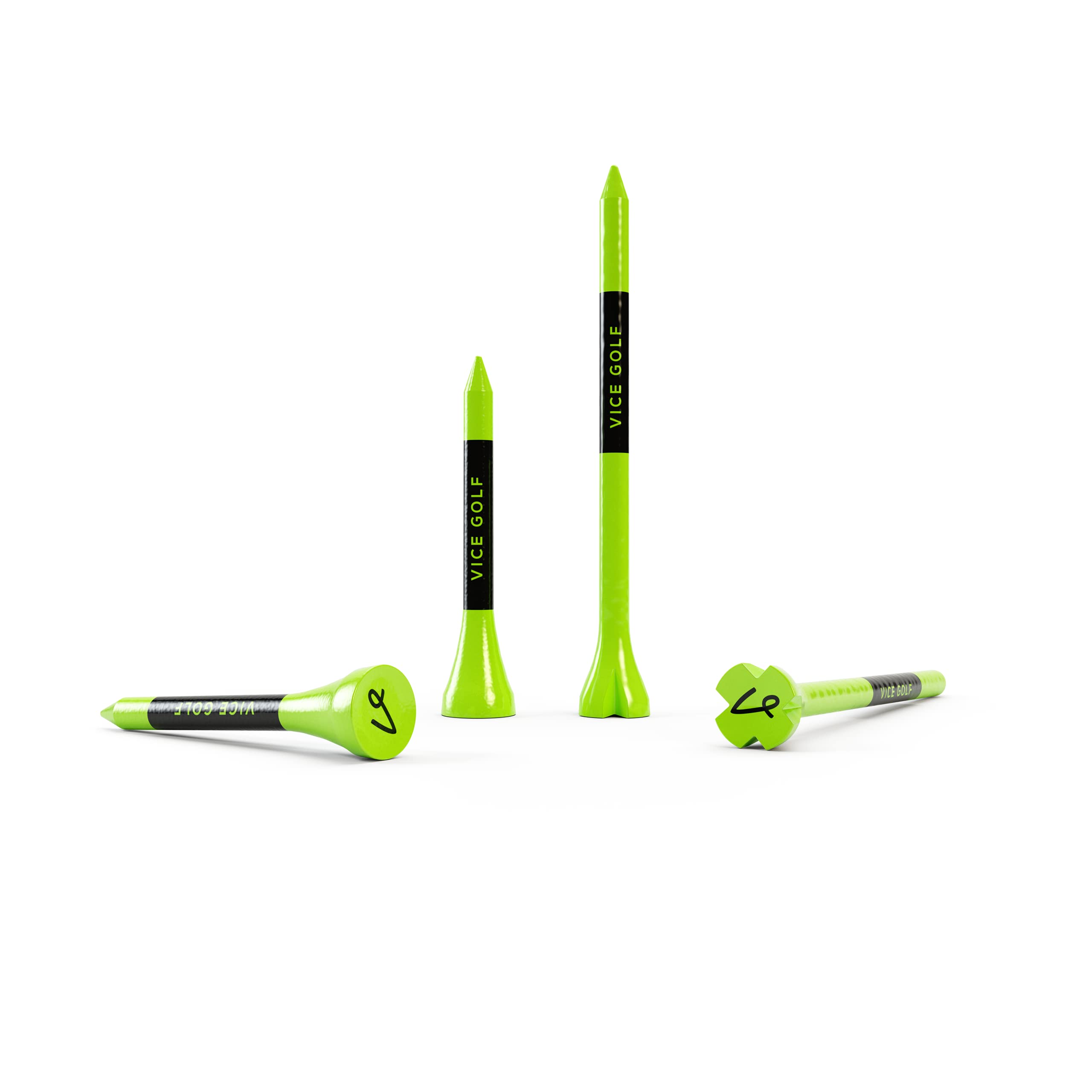 VICE Golf Tees | Neon Lime | 60 Driver Tees & 15 Short Tees
