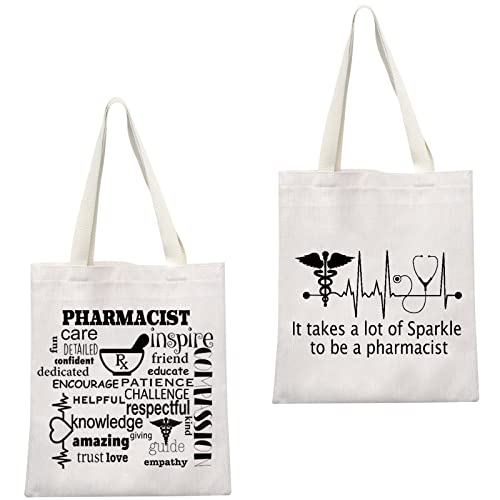 JNIAP Pharmacist Tote Bag Pharmacy Tech Gifts RX Gifts Pharmacy Student Pharmacy Technician Shoulder Bag (RX Tote Bag)