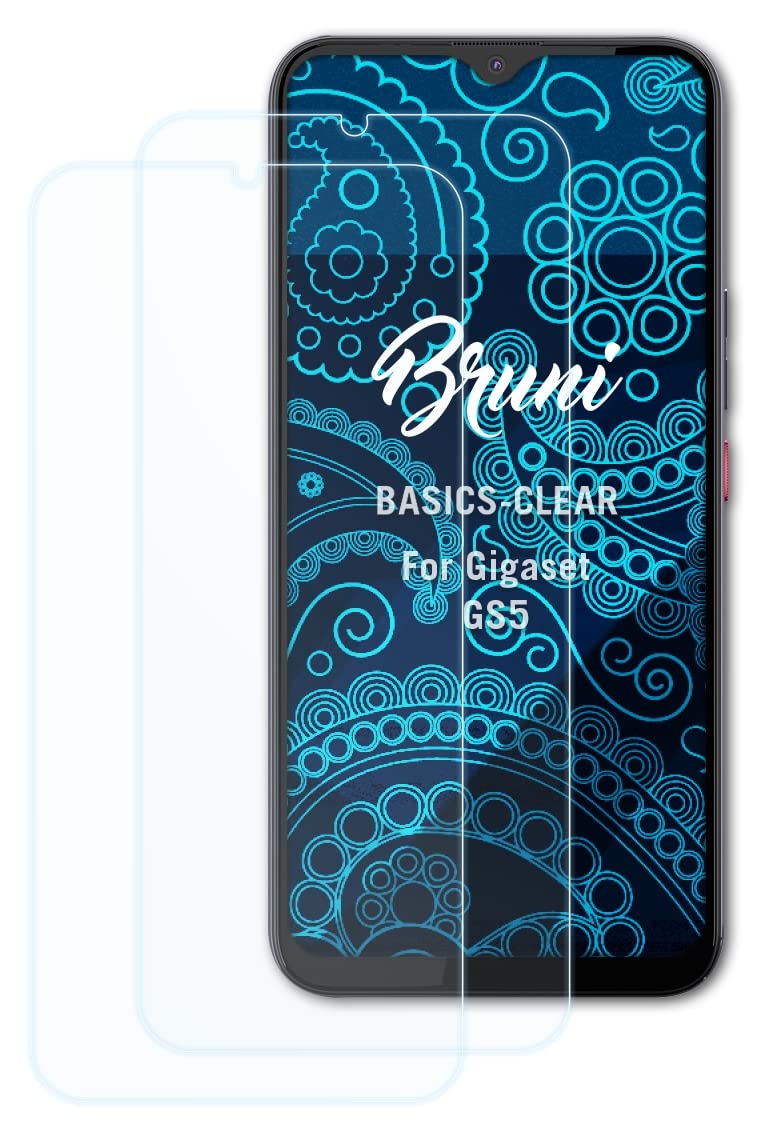 Bruni Screen Protector compatible with Gigaset GS5 Protector Film, crystal clear Protective Film (2X)