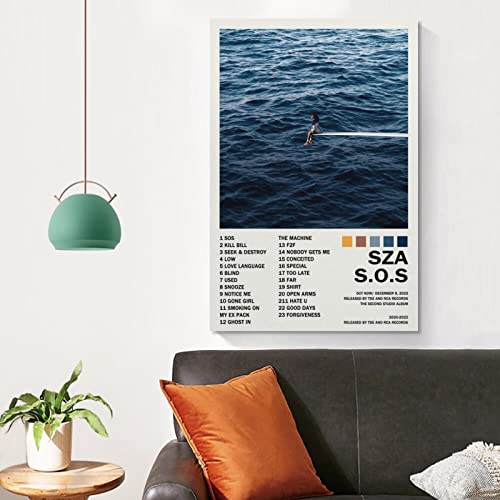 SZA SOS Canvas Poster Bedroom Decoration Landscape Office Valentine's Birthday Gift Unframe-style12x18inch(30x45cm)