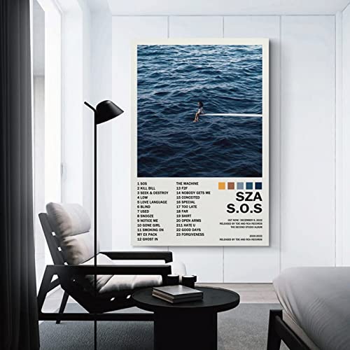 SZA SOS Canvas Poster Bedroom Decoration Landscape Office Valentine's Birthday Gift Unframe-style12x18inch(30x45cm)