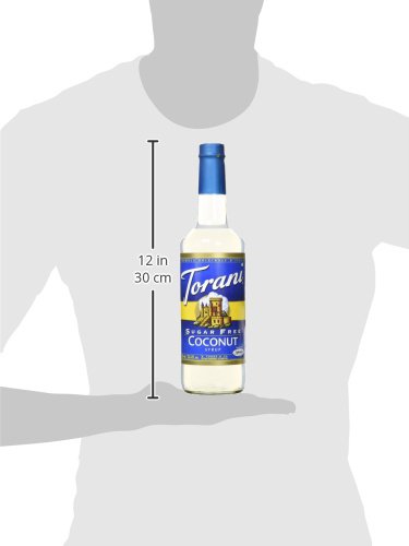 Torani Sugar Free Coffee Syrup, Coconut Flavored Syrup for Drinks, Zero Calorie, Pump Included, 25.4 Fl Oz