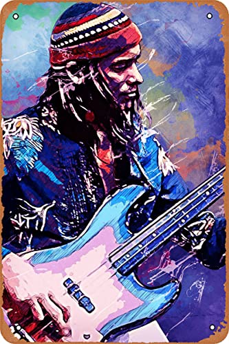 Jaco Pastorius Poster Vintage Retro Style Tin Sign Wall Art Decor Metal Sign Gifts 8x12 Inches
