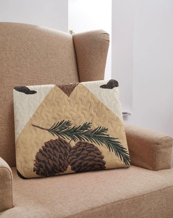 Quilted Throw Blanket by Virah Bella - 50" x 60" Four-Point Lodge Lightweight Throw Quilt Great for Loungers & Extra Bedding - Beautiful Lodge-Themed Blanket