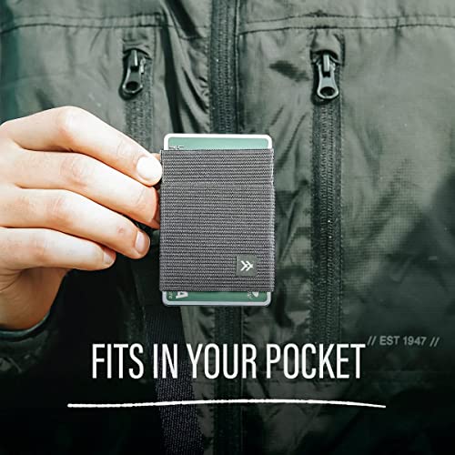 Thread Wallets Slim Minimalist Elastic Wallet for Men & Women | Small Credit Card Holder for Front Pocket (Chocolate)