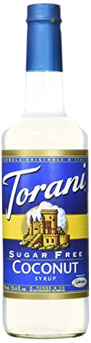 Torani Sugar Free Coffee Syrup, Coconut Flavored Syrup for Drinks, Zero Calorie, Pump Included, 25.4 Fl Oz