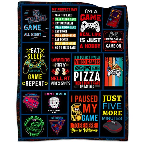 RIEDIOVS Gaming Gifts for Men Boys Boyfriend-Gamer Gifts for Teen Boys-Gaming Blanket 60" x 50" Ideas Gamer Gifts for Game Lovers Men Boys -1