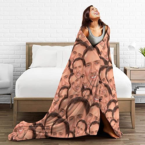 Funny Blanket Super Soft and Thick Four Seasons Anti-Pilling Flannel Throw Blanket Suitable for Sofa Car Bed Camping Adult Kids Keep Warm,50"X40"