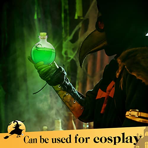 12 Pcs Spherical Glass Bottles with Cork 8.5 oz Round Potion Bottles Clear Halloween Potion Bottles Decor Decorative Glass Sphere Jar for Sand Costume Props DIY Crafts