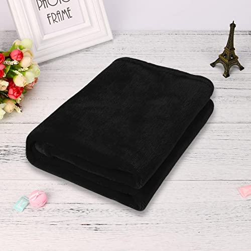 Black Plush Blanket, 45X65CM Black Blanket Queen Size, Super Soft Fluffy Throw Blankets for Couch, Sofa and Bed