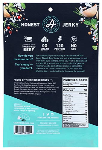 COUNTRY ARCHER Classic Grass Fed Beef Jerky, 2 OZ