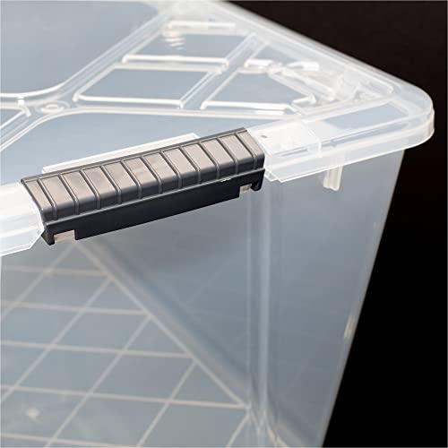 Greenmade 675374 InstaView Large 45 Quart Clear Plastic Storage Containers with Latching Lid for Household Organization and Management, 4 Pack