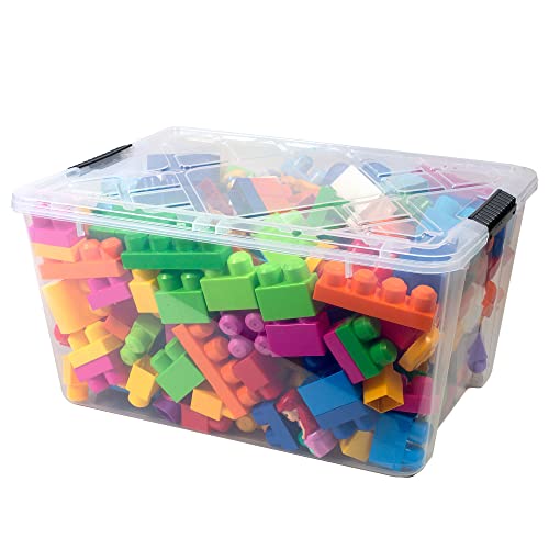 Greenmade 675374 InstaView Large 45 Quart Clear Plastic Storage Containers with Latching Lid for Household Organization and Management, 4 Pack