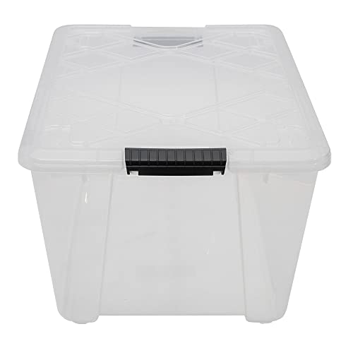 Greenmade 675374 InstaView Large 45 Quart Clear Plastic Storage Containers with Latching Lid for Household Organization and Management, 4 Pack