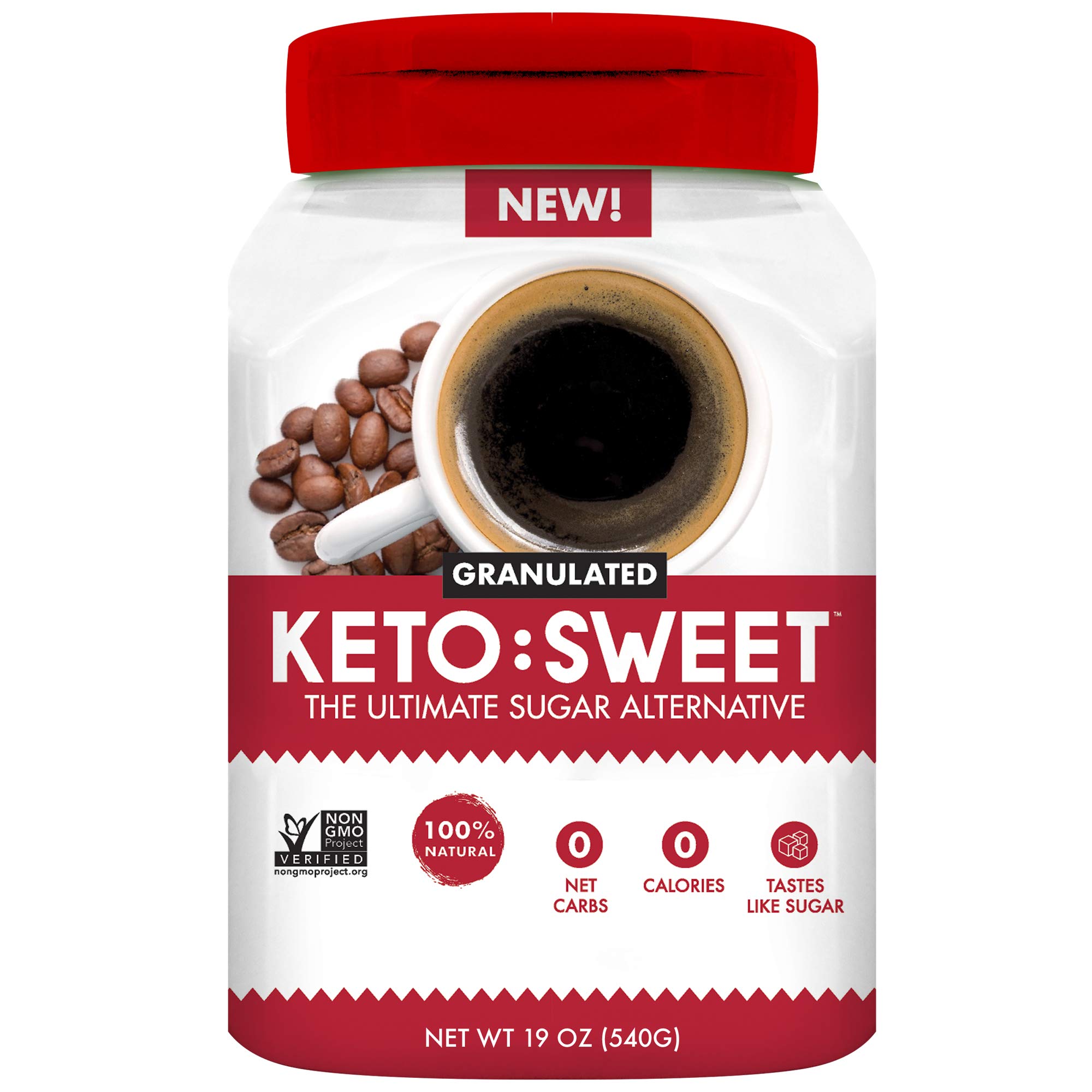 KETO:SWEET Ultimate Keto Sugar Alternative, Resealable Jar 19 Oz