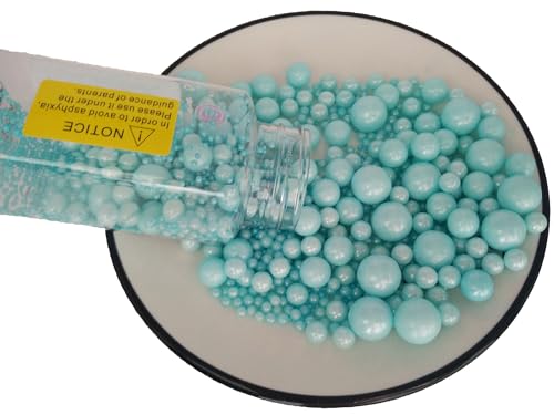 Edible Blue Pearls Sugar Sprinkles 120g/4.23 oz, Mix size Candy Pearl for Cake Decorating and Cupcake Toppers, Cookie Decorations Topping, Wedding Shower Party Valentines Halloween Christmas
