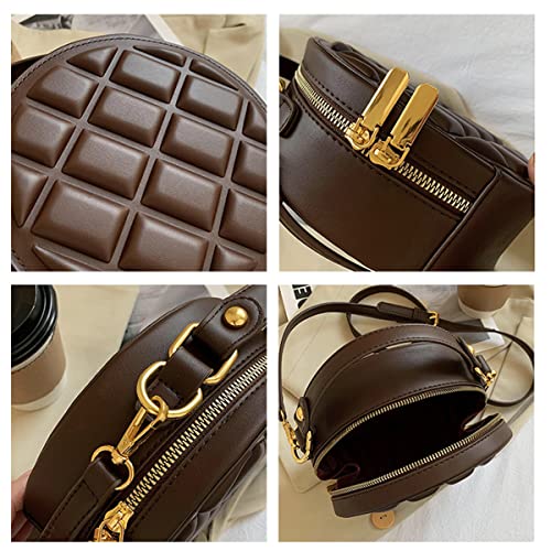 Chloe soo Women Leather Shoulder Bags Crossbody Bag Round Clutch Purse Tote Handbag Retro Classic Purse 36